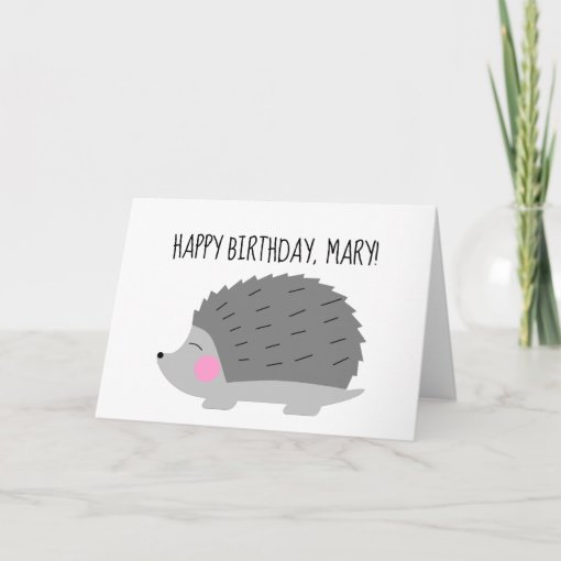 Personalized Looking Sharp Hedgehog Birthday Card | Zazzle