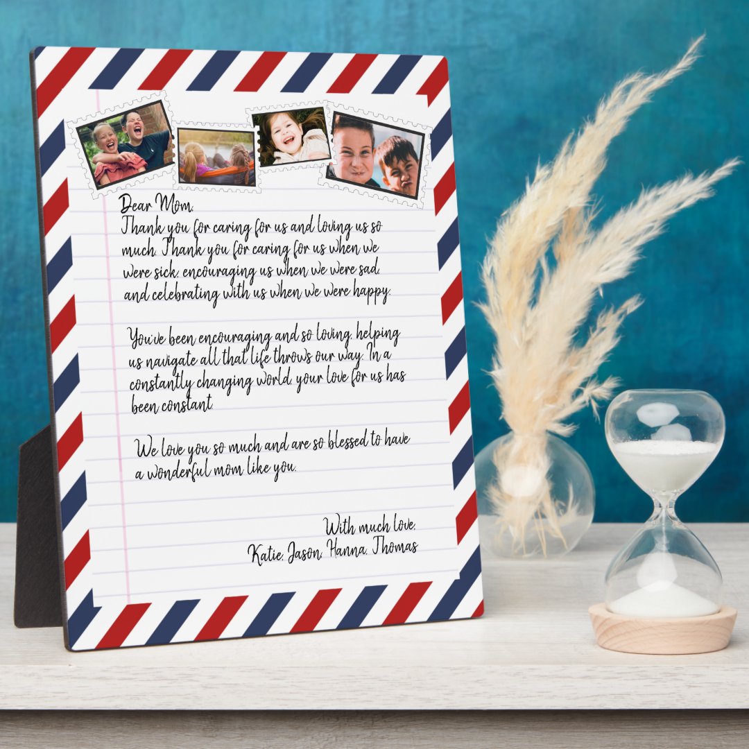 Personalized Love Letter Handwritten Photo Collage Plaque | Zazzle
