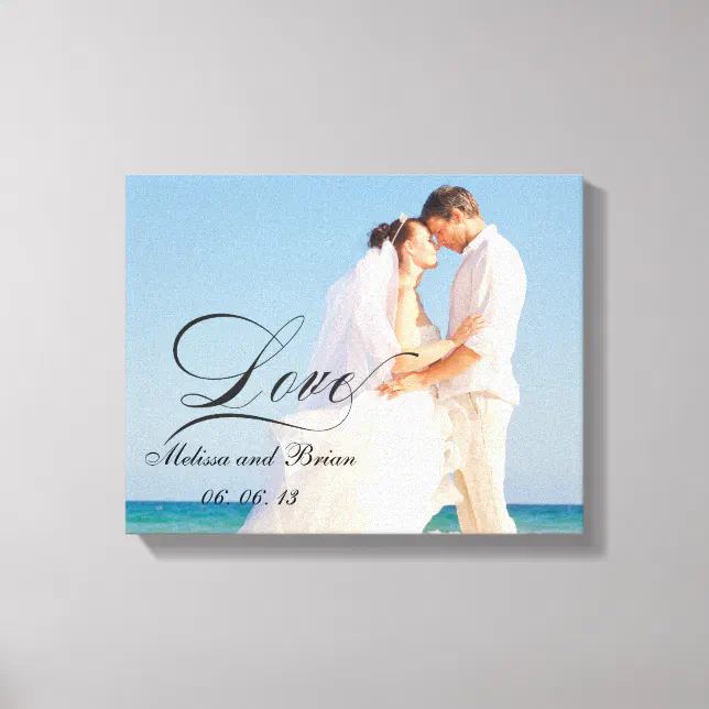 Personalized Love Wedding Portrait Canvas Print | Zazzle