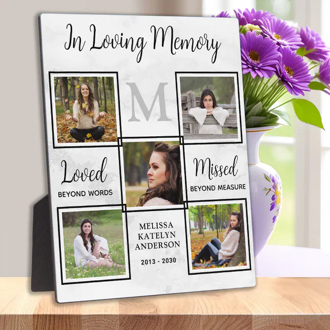 Personalized Loving Memory Photo Collage Memorial Plaque | Zazzle