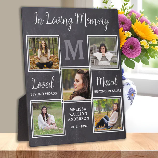 Personalized Loving Memory Unique Memorial Photo Plaque | Zazzle