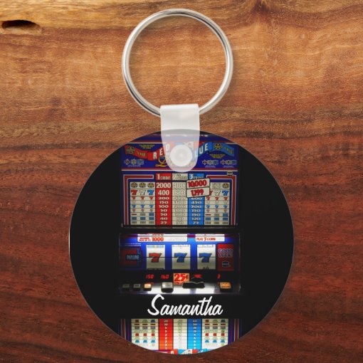 Personalized Lucky Slot Machine Keychain | Zazzle