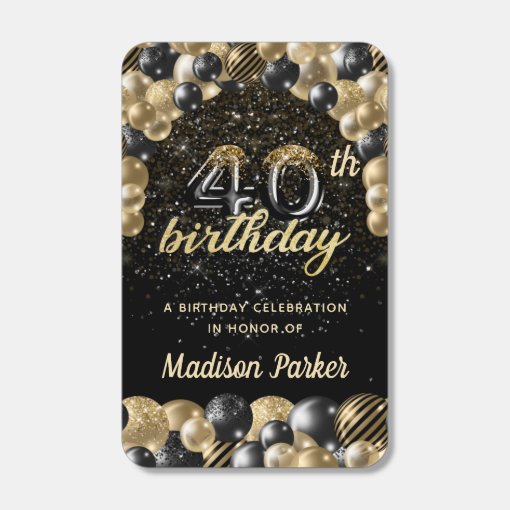 Personalized Luxury 40th Birthday Black Gold Matchboxes | Zazzle