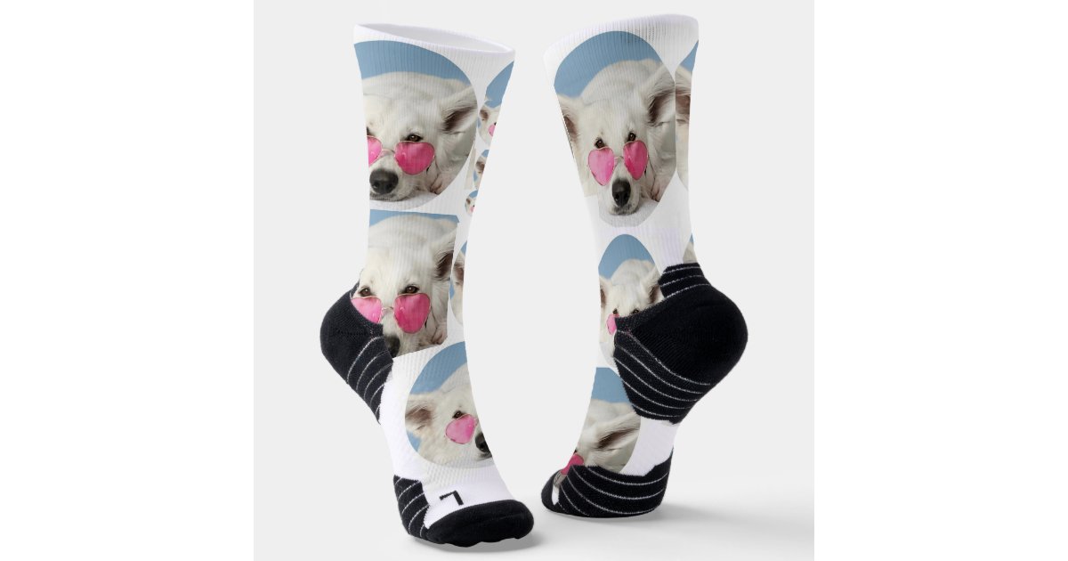 Personalized luxury dog pattern socks | Zazzle