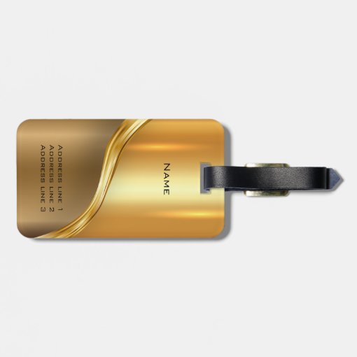Personalized Luxury Look Modern Golden Luggage Tag | Zazzle