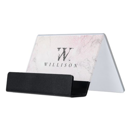 Personalized Luxury Marble Desk Business Card Holder | Zazzle
