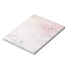 Minimalist White Marble Gold Monogram Notepad | Zazzle.com