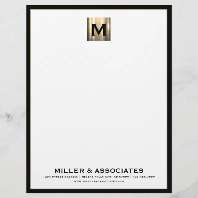 Personalized Luxury Monogram Business Letterhead | Zazzle