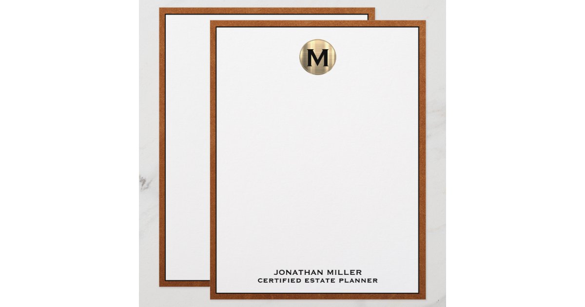 Personalized Luxury Monogram Letterhead Name Title | Zazzle