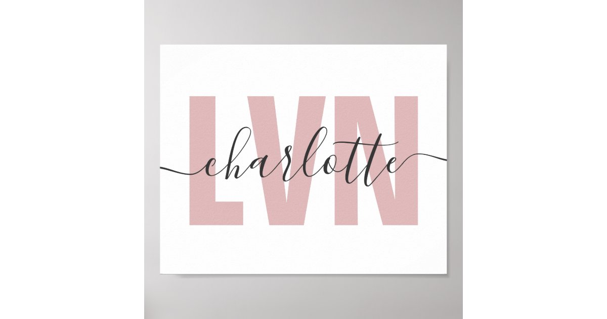 Personalized LVN Licensed Vocational Nurse Chic Poster | Zazzle