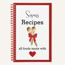 Personalized Made with Love Recipe Notebook | Zazzle