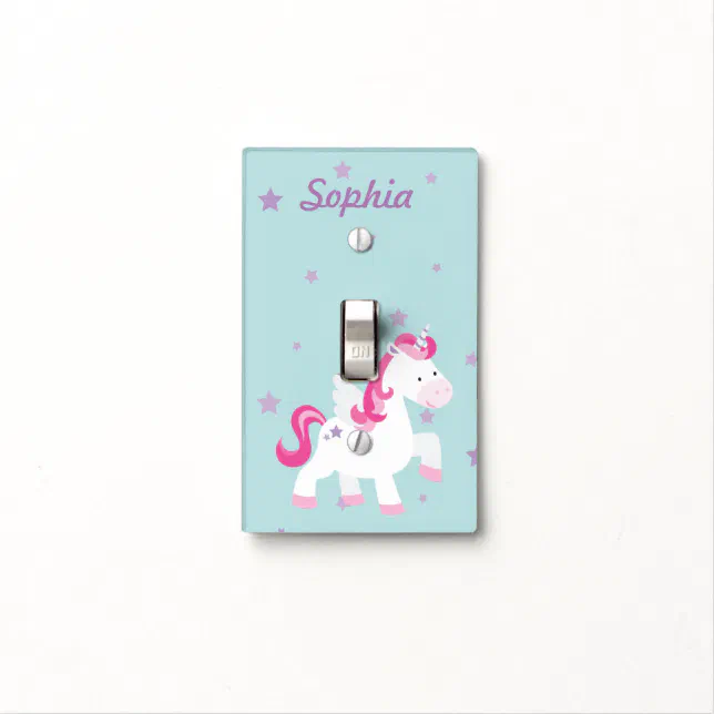 Personalized Magical Unicorn Light Switch Cover | Zazzle