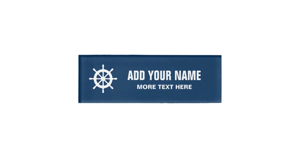 Personalized magnetic name tags for boat captain | Zazzle