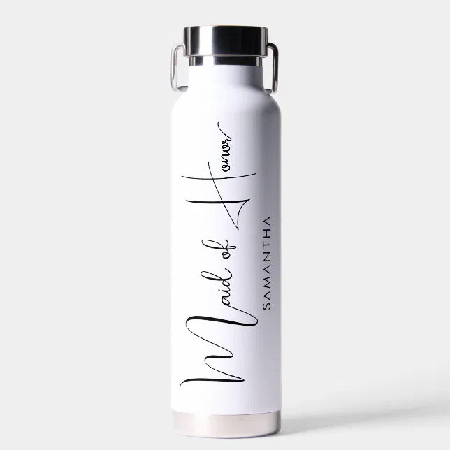 Personalized Maid of Honor Typography Water Bottle | Zazzle