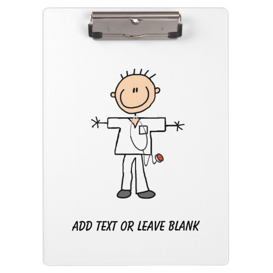 Personalized Male Stick Figure Nurse Clipboard | Zazzle.com
