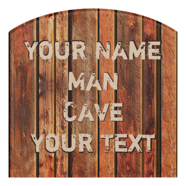 Personalized Man Cave Signs Cool Rustic Wood Look | Zazzle