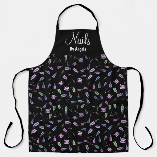Personalized Manicurist Nail Tech Graphics Apron | Zazzle