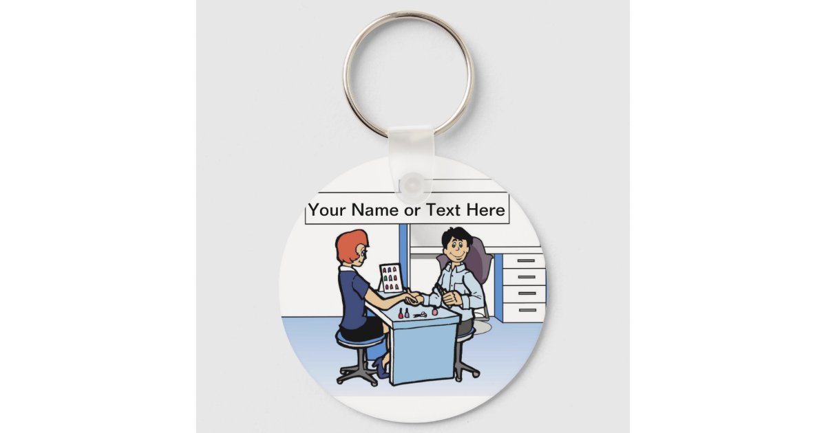 Personalized Manicurist, Nail Tech - Male Cartoon Keychain | Zazzle