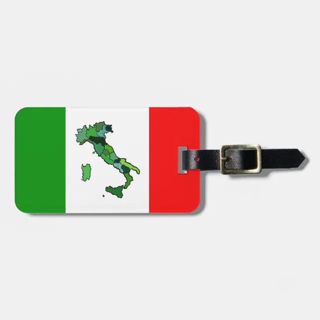 Personalized Map of Italy and Italian Flag. Luggage Tag | Zazzle