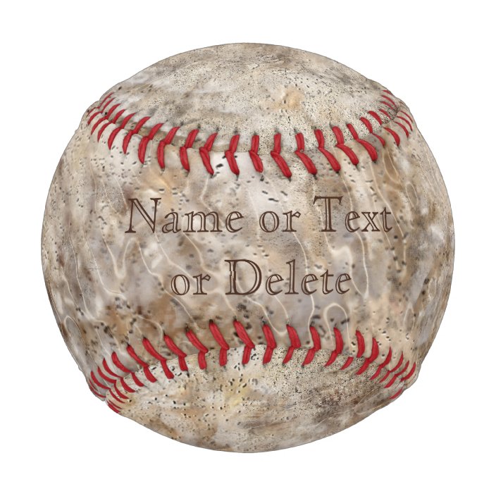 Personalized Marbled Look Dirty BASEBALL Your TEXT | Zazzle.com