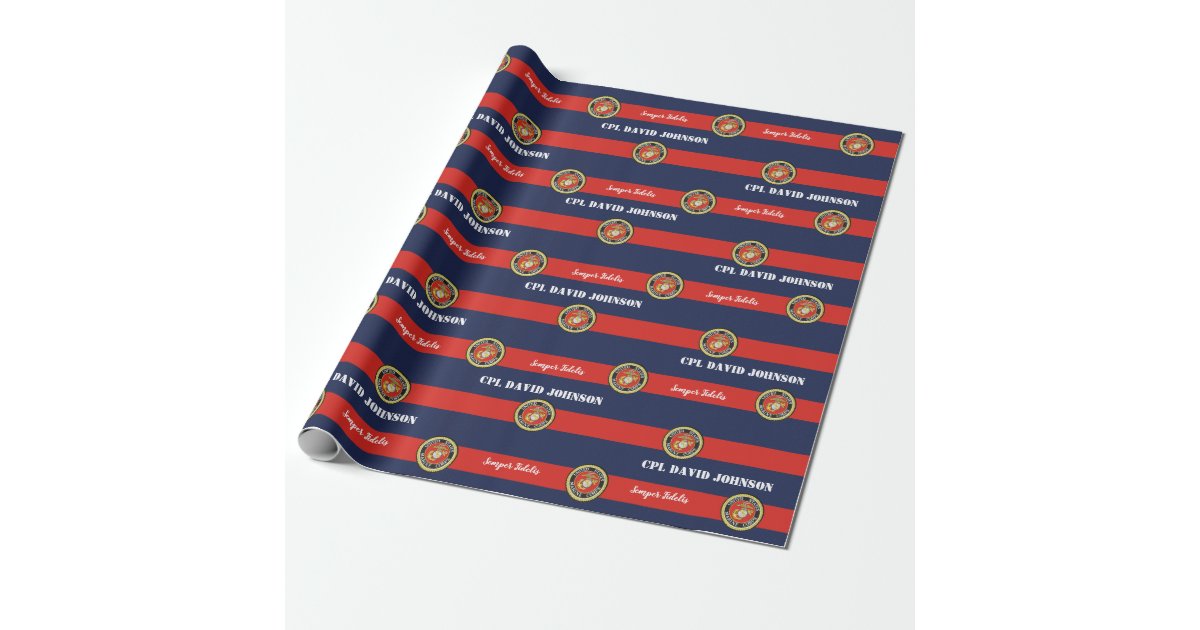 Personalized Marine Corps Wrapping Paper | Zazzle