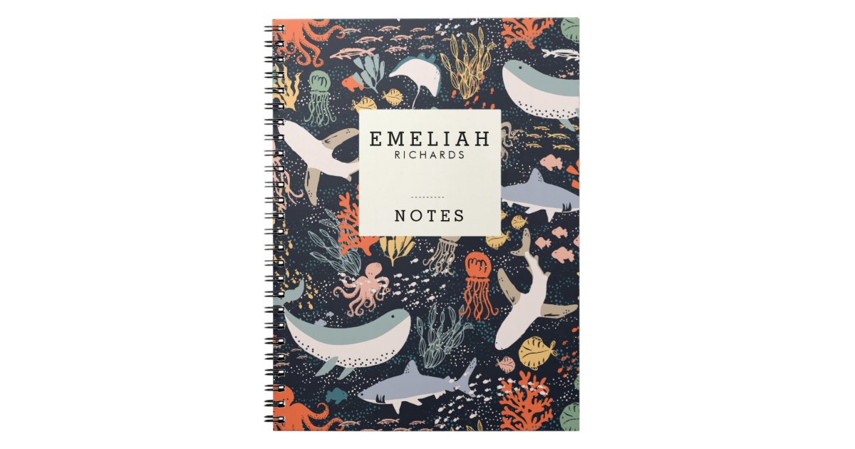 Personalized | Marine Life Notebook | Zazzle