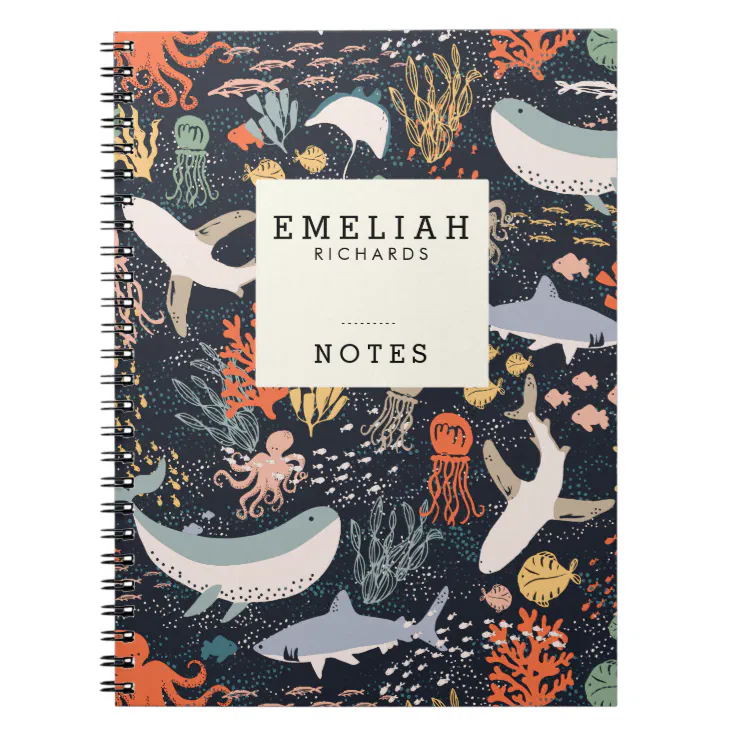 Personalized | Marine Life Notebook | Zazzle