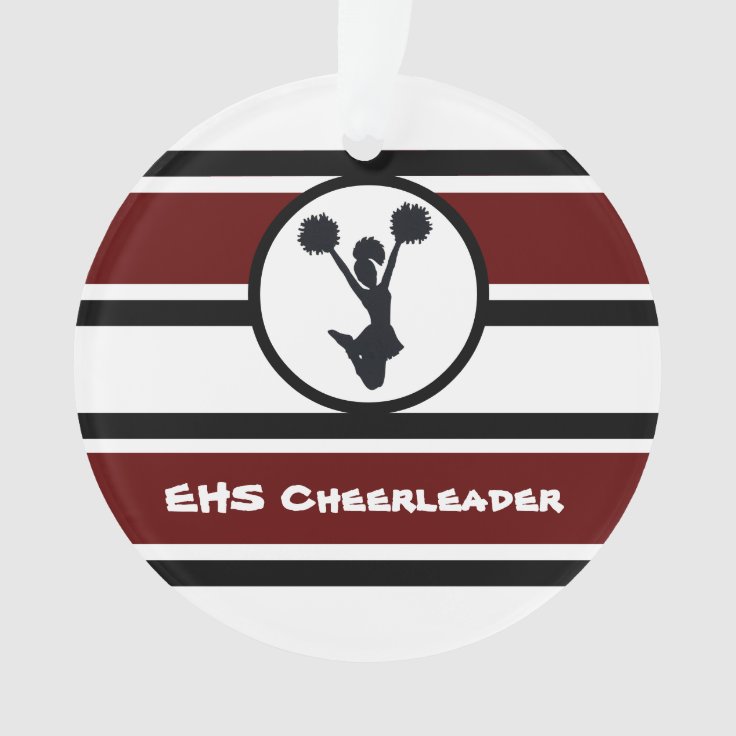 Personalized Maroon and Black Cheerleader Ornament | Zazzle