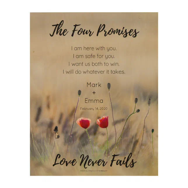 Personalized Marriage Promises Wood Wall Art | Zazzle