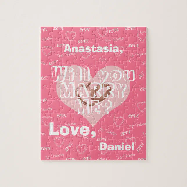 Personalized marriage proposal will you marry me jigsaw puzzle | Zazzle
