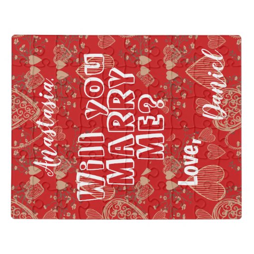 Personalized marriage proposal will you marry me jigsaw puzzle | Zazzle