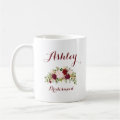 Personalized Marsala Pink Floral Bridesmaid Coffee Mug | Zazzle