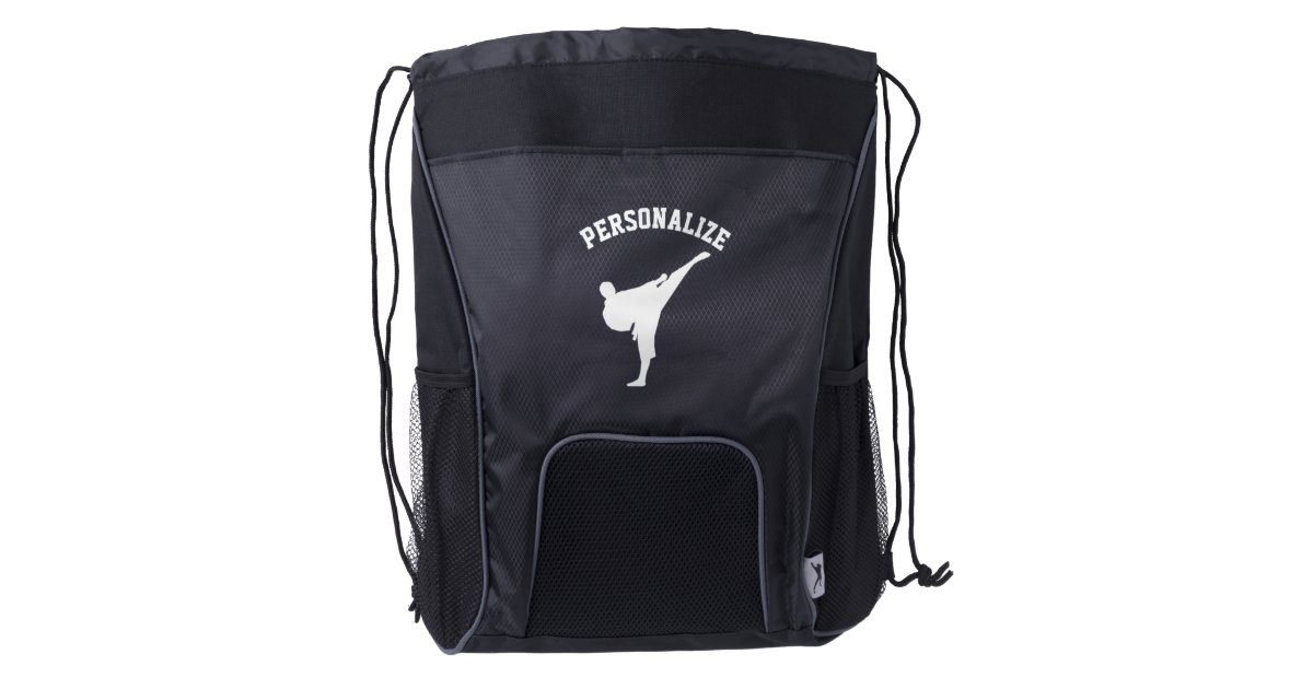 Personalized martial arts drawstring backpack | Zazzle