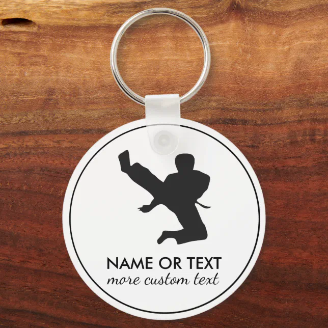 Personalized Martial Arts Karate Custom Name Keychain | Zazzle