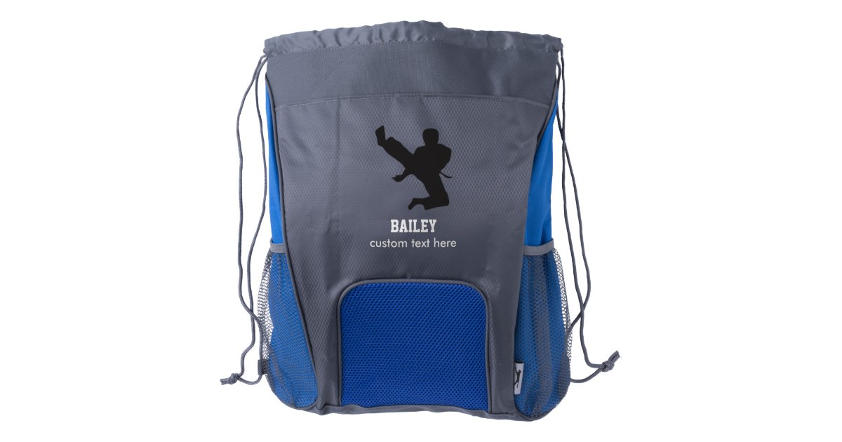 Personalized Martial Arts Karate Custom Name Text Drawstring Backpack ...