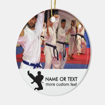 Personalized Martial Arts Karate Photo Christmas Ceramic Ornament | Zazzle
