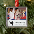 Personalized Martial Arts Karate Photo Christmas Metal Ornament | Zazzle