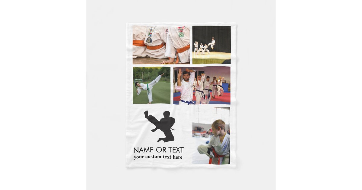 Personalized Martial Arts Karate Photo Collage Fleece Blanket | Zazzle