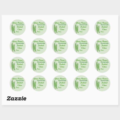 Personalized Mason Jar Lid Labels Pickled Okra | Zazzle