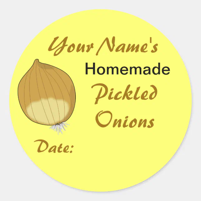 Personalized Mason Jar Lid Labels Pickled Onions | Zazzle