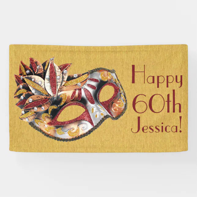 Personalized Masquerade Mask Birthday Banner | Zazzle