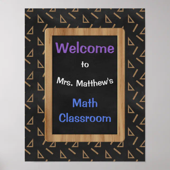 Personalized Math Classroom Poster and Protractors | Zazzle