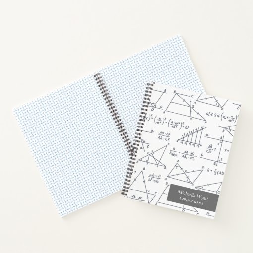 Personalized Math Diagrams Pattern Graph Paper Notebook | Zazzle