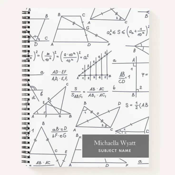 Personalized Math Diagrams Pattern Graph Paper Notebook | Zazzle