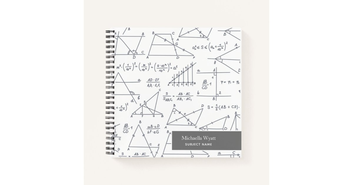 Personalized Math Diagrams Pattern Graph Paper Notebook | Zazzle