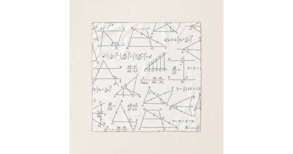 Personalized Math Diagrams Pattern Scarf | Zazzle
