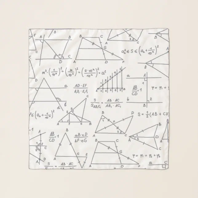 Personalized Math Diagrams Pattern Scarf | Zazzle