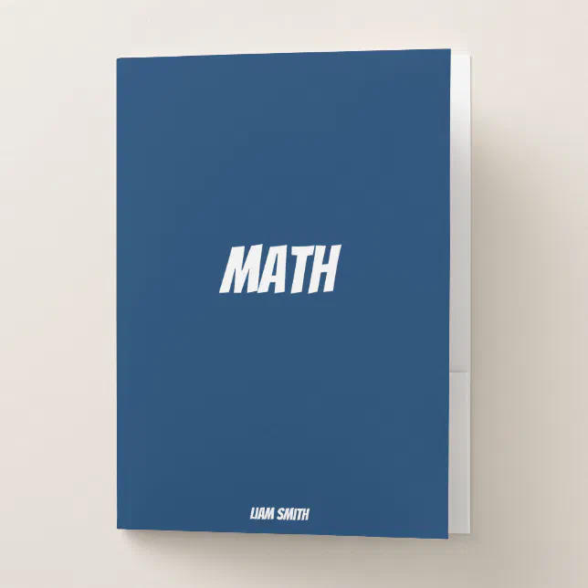 Personalized Math Simple Royal Blue Pocket Folder | Zazzle