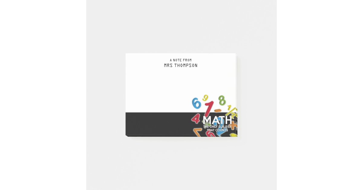 Personalized Math The Only Subject Fun Modern Post-it Notes | Zazzle
