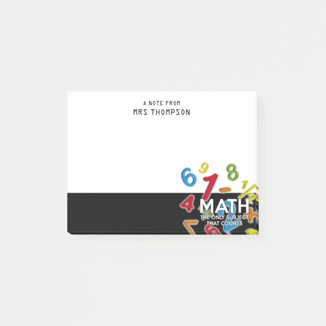 Personalized Math The Only Subject Fun Modern Post-it Notes | Zazzle